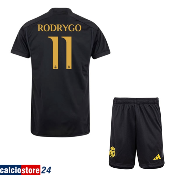Siti Dove Maglia Real Madrid (RODRYGO #11) Bambino 2023/2024 Terza ...