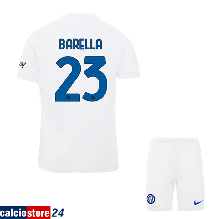 Sito Maglia Inter Milan (BARELLA #23) Bambino 2023/2024 Seconda Originali