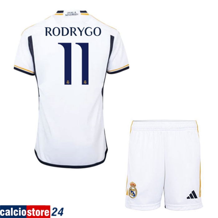 Le Nuove Maglia Real Madrid (RODRYGO #11) Bambino 2023/2024 Prima Originali